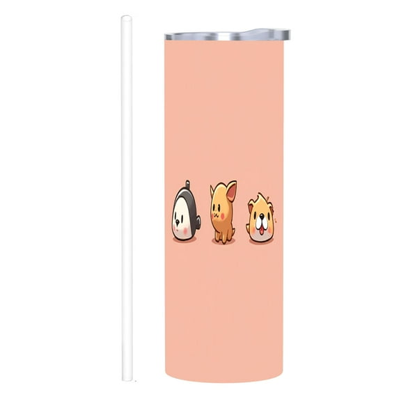 20 oz Stainless Steel Insulated Tumbler - Cute Cartoon Animals Design ...