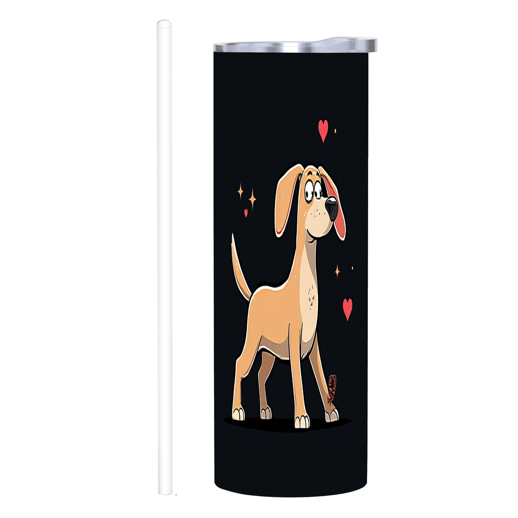 20 oz Stainless Steel Insulated Tumbler - Cute Cartoon Dog Design with ...