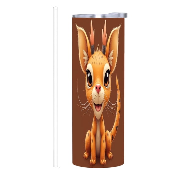 20 oz Stainless Steel Insulated Tumbler - Cute Orange Creature Design ...