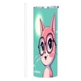 20 oz Stainless Steel Insulated Tumbler - Cute Pink Cat Design with ...
