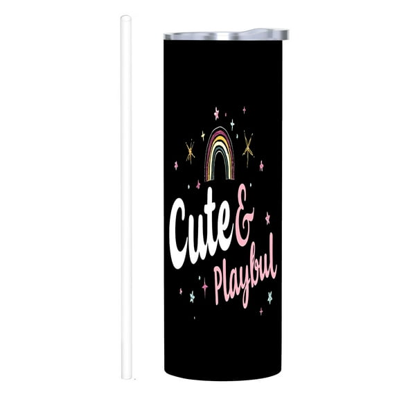 20 oz Stainless Steel Insulated Tumbler - Cute & Playful Rainbow ...
