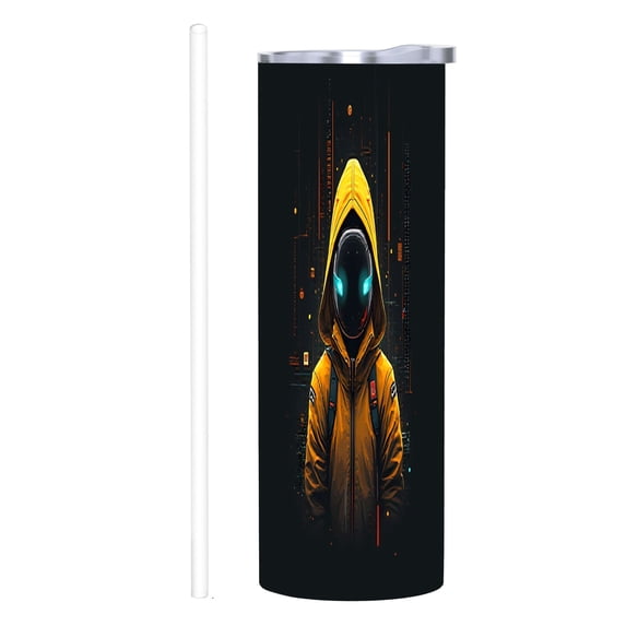 20 oz Stainless Steel Insulated Tumbler - Cyberpunk Design with Yellow ...