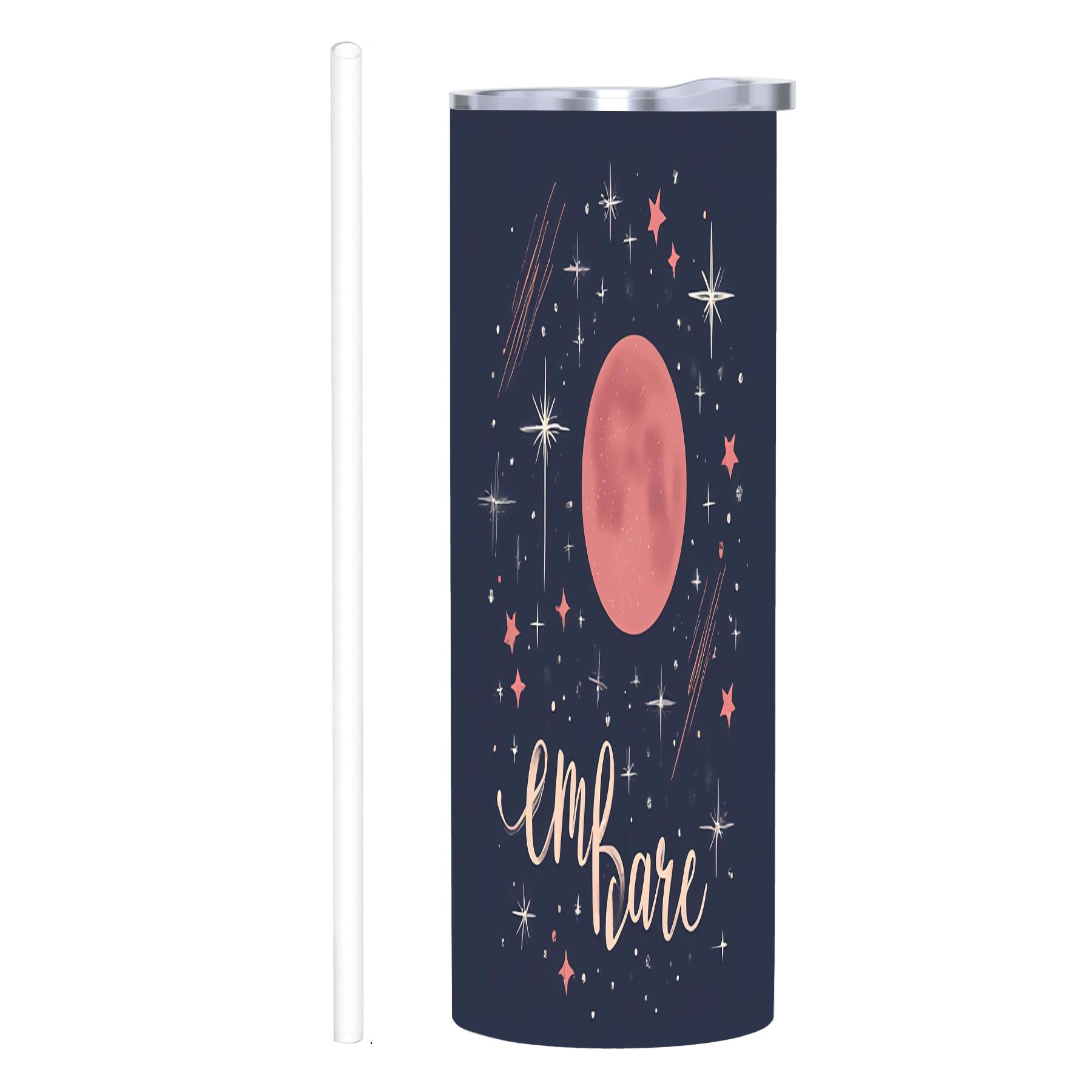 20 oz Stainless Steel Insulated Tumbler - Dark Blue Starry Design with ...