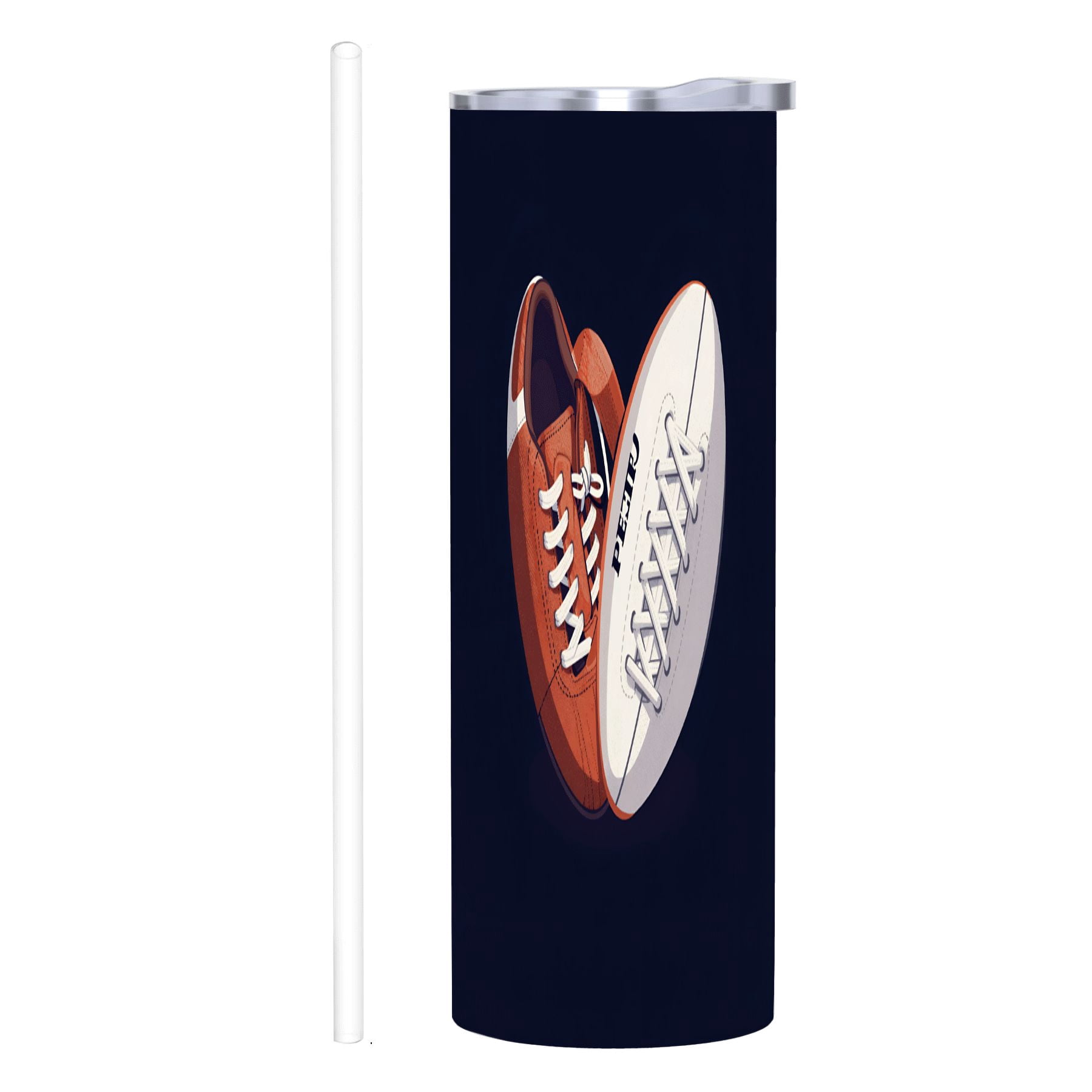 20 oz Stainless Steel Insulated Tumbler - Dark Blue with Cartoon Heart ...