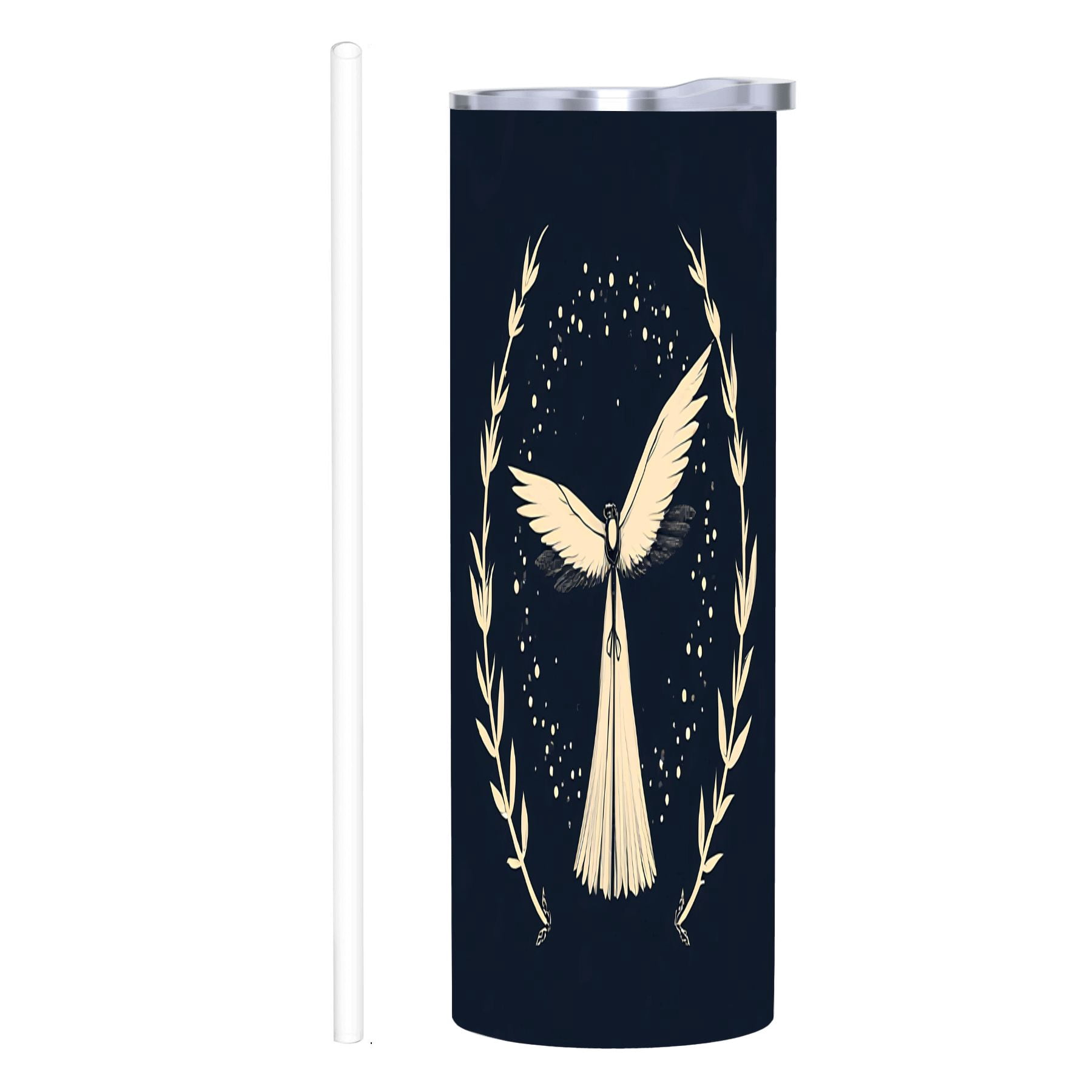 20 oz Stainless Steel Insulated Tumbler - Dark Blue with Golden Angel ...