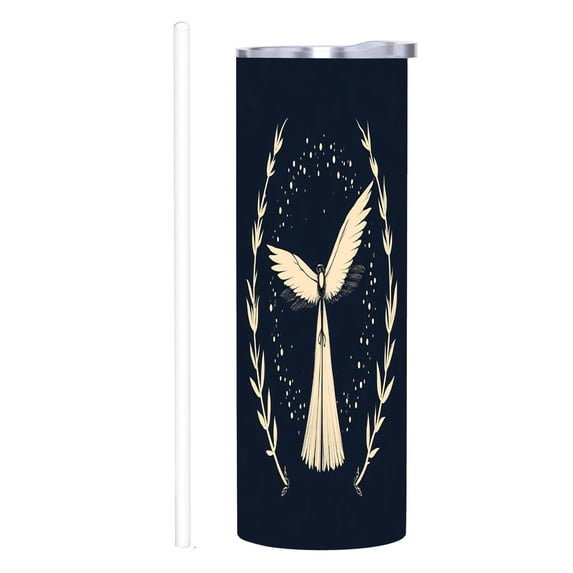 20 oz Stainless Steel Insulated Tumbler - Dark Blue with Golden Angel ...
