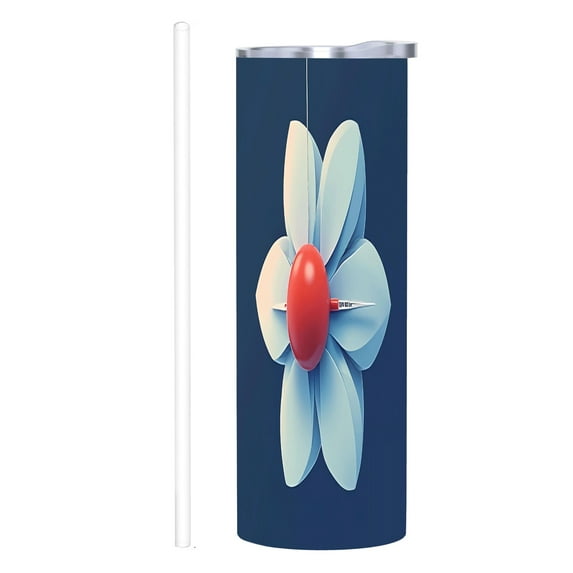 20 oz Stainless Steel Insulated Tumbler - Dark Blue with Large Stylized ...