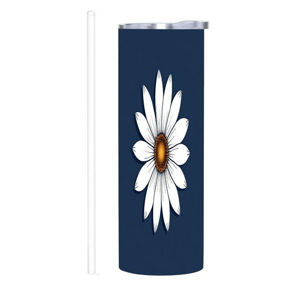 20 oz Stainless Steel Insulated Tumbler - Dark Blue with Large White ...