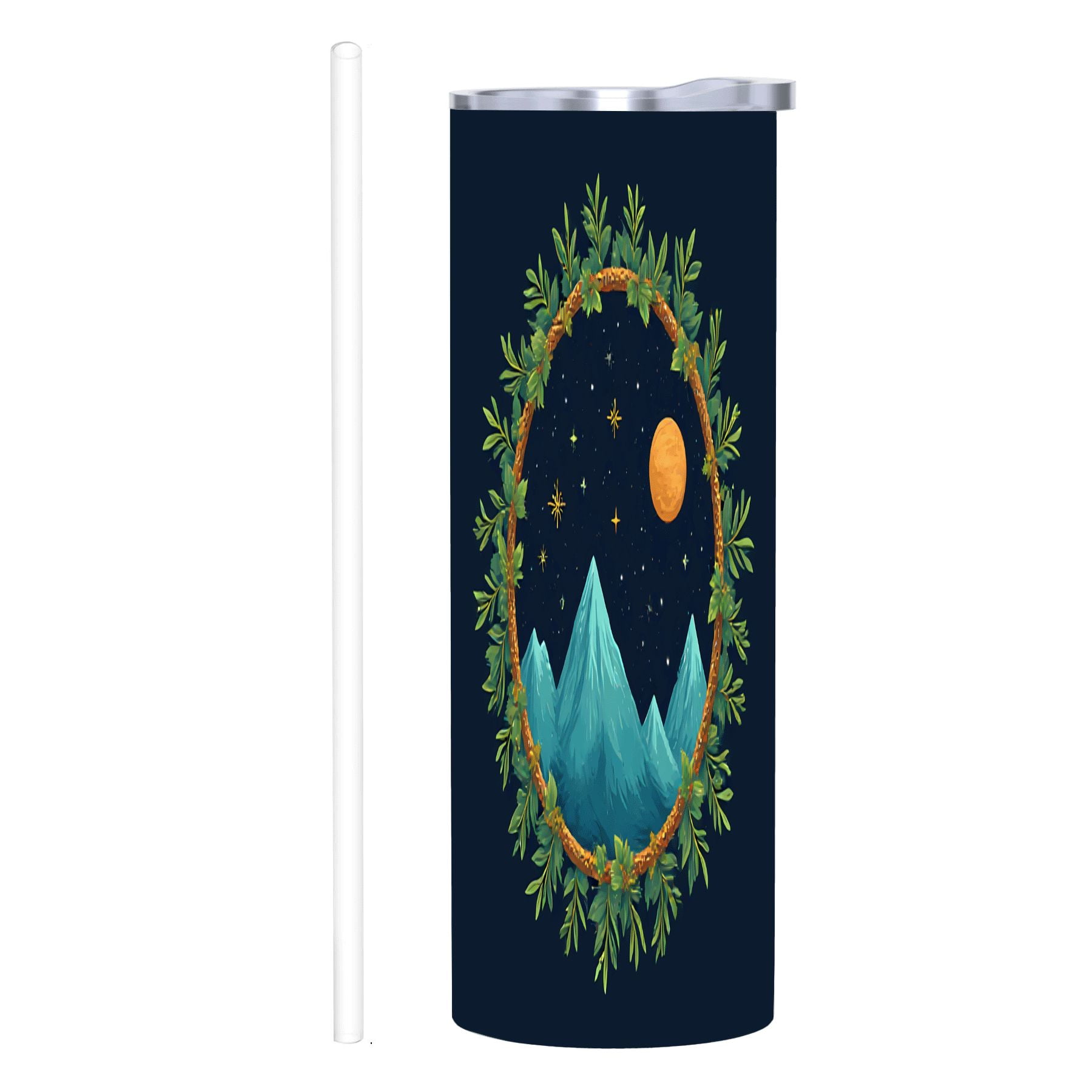 20 oz Stainless Steel Insulated Tumbler - Dark Blue with Mystical Night ...