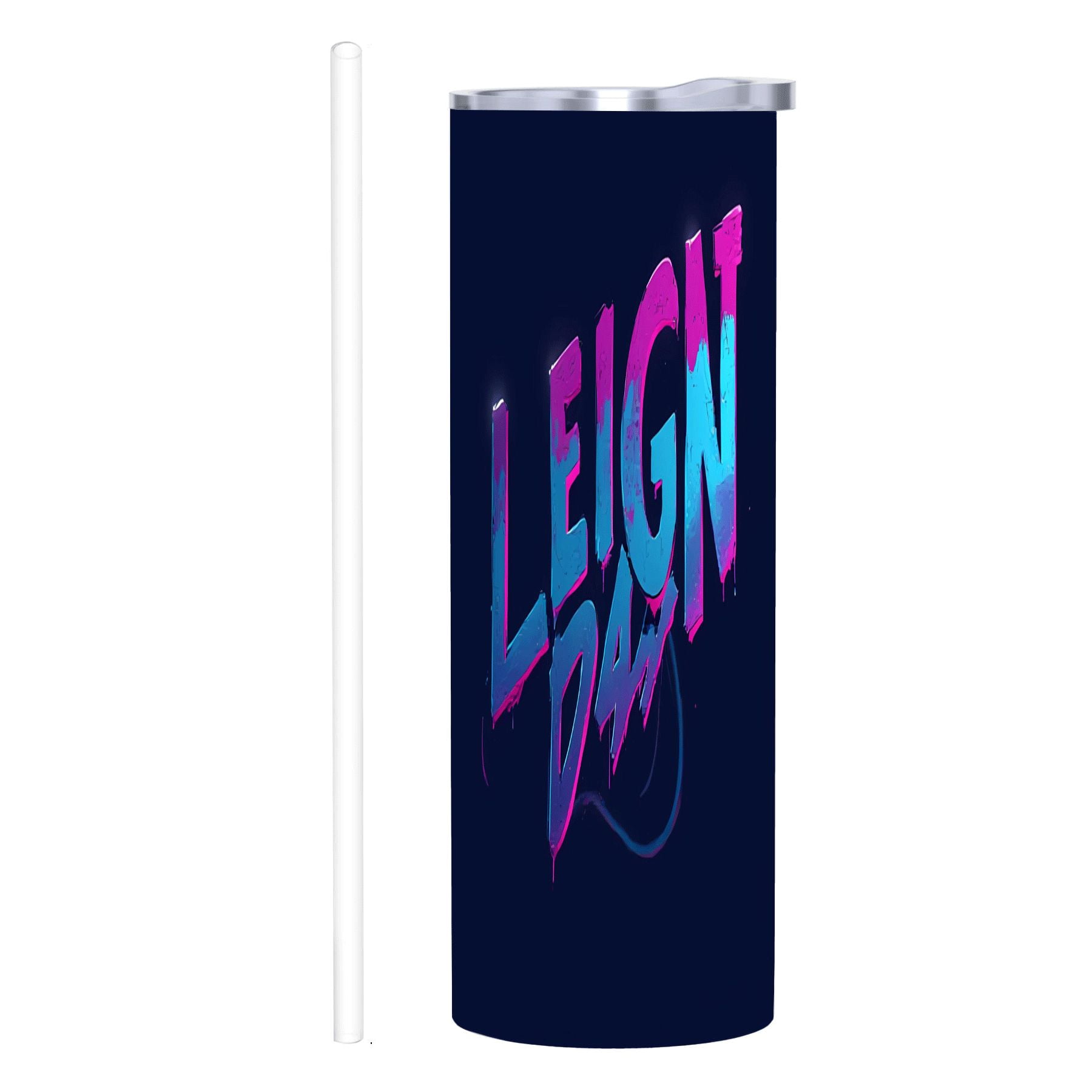 20 oz Stainless Steel Insulated Tumbler - Dark Blue with Neon Dripping ...