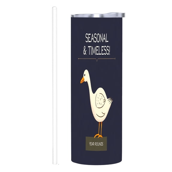 20 oz Stainless Steel Insulated Tumbler - Dark Blue with White Goose ...