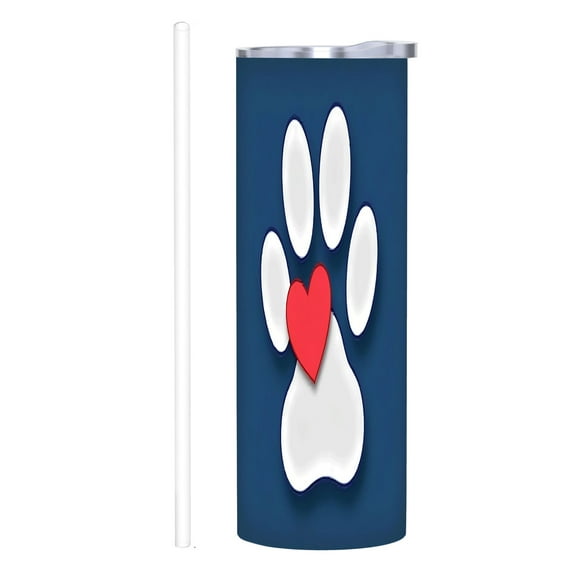 20 oz Stainless Steel Insulated Tumbler - Dark Blue with White Print ...