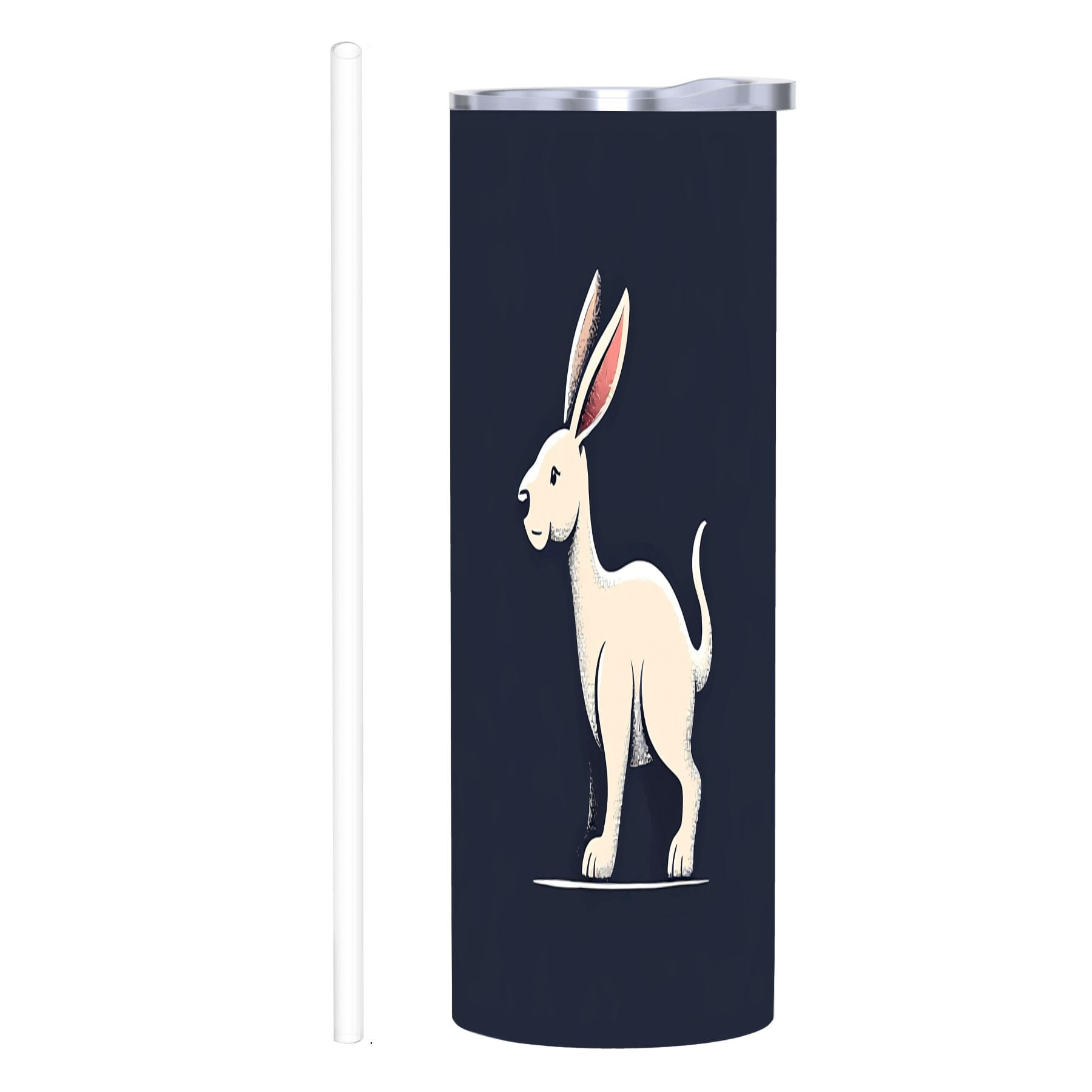 20 oz Stainless Steel Insulated Tumbler - Dark Blue with White Rabbit ...