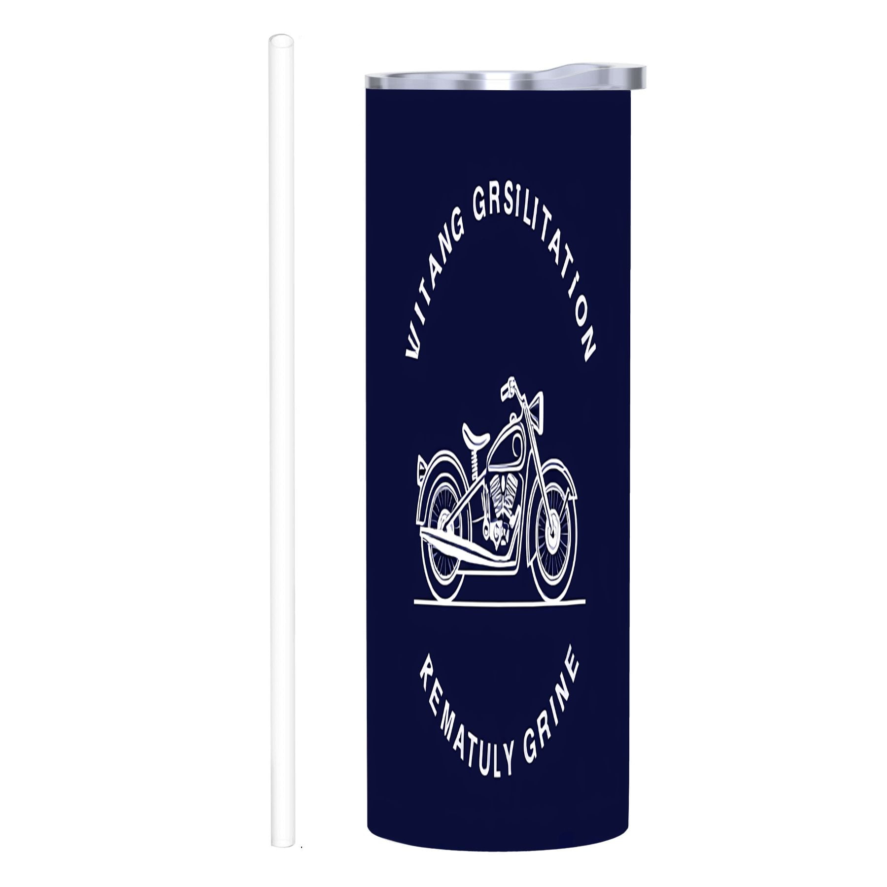 20 oz Stainless Steel Insulated Tumbler - Dark Blue with White Text ...