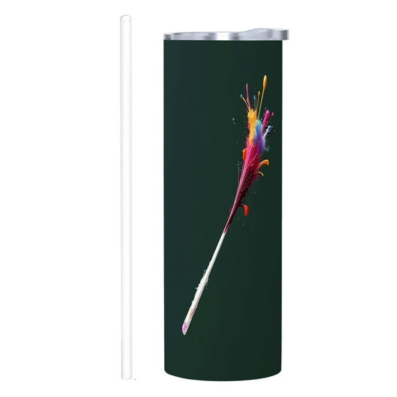 20 oz Stainless Steel Insulated Tumbler - Dark Green with Vibrant ...