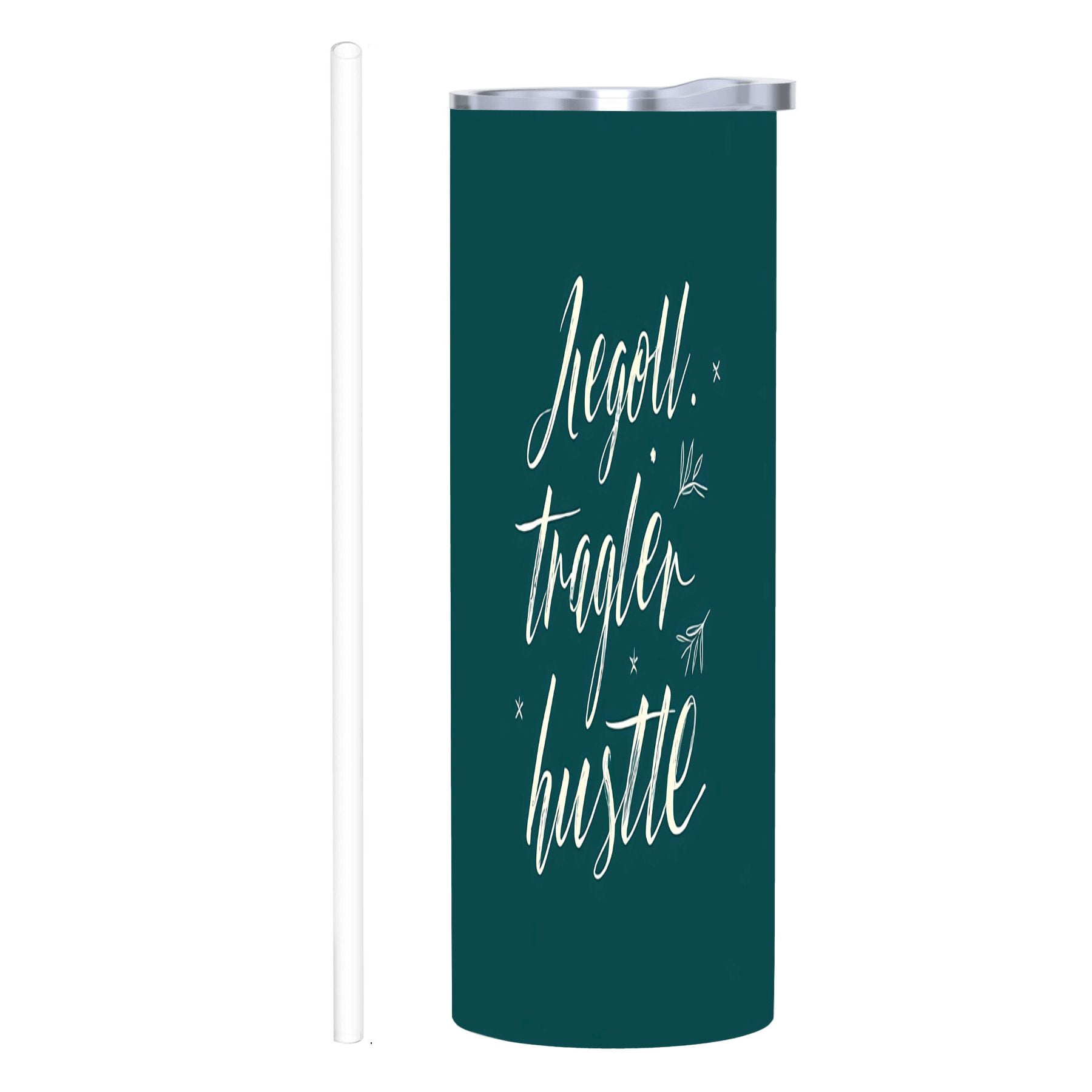 20 oz Stainless Steel Insulated Tumbler - Dark Green with White Text ...