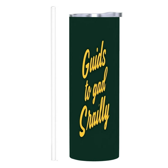 20 oz Stainless Steel Insulated Tumbler - Dark Green with Yellow ...