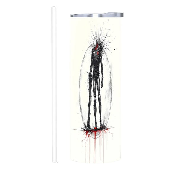 20 oz Stainless Steel Insulated Tumbler - Dark Surreal Humanoid Design ...