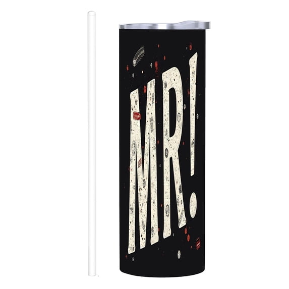 20 oz Stainless Steel Insulated Tumbler - Distressed ' MR ' Design with ...