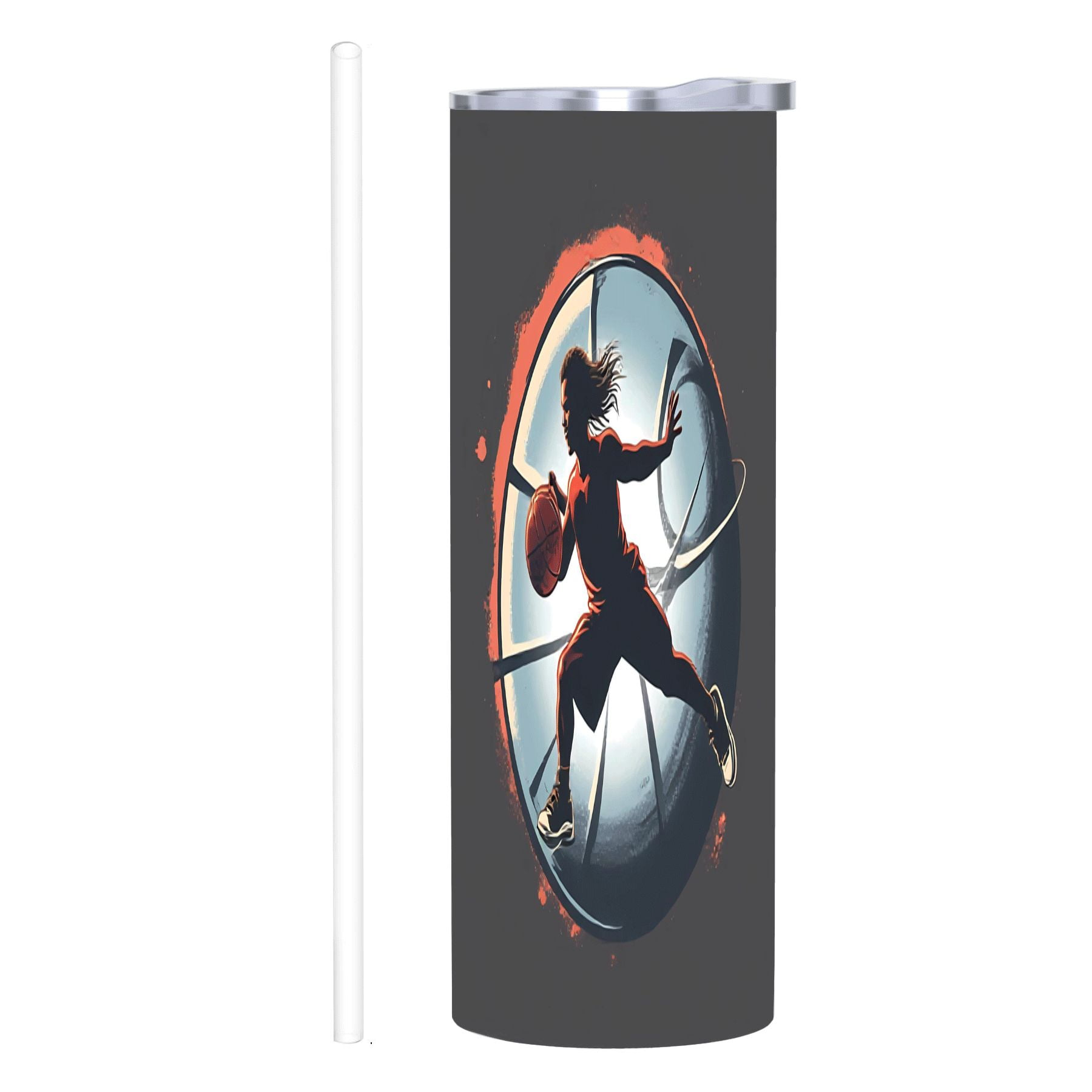 20 oz Stainless Steel Insulated Tumbler - Dynamic Basketball Silhouette ...