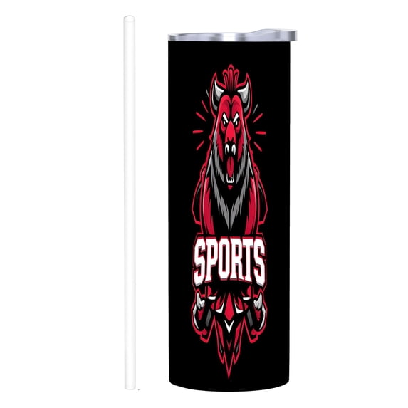 20 oz Stainless Steel Insulated Tumbler - Dynamic Red & Black Lion ...