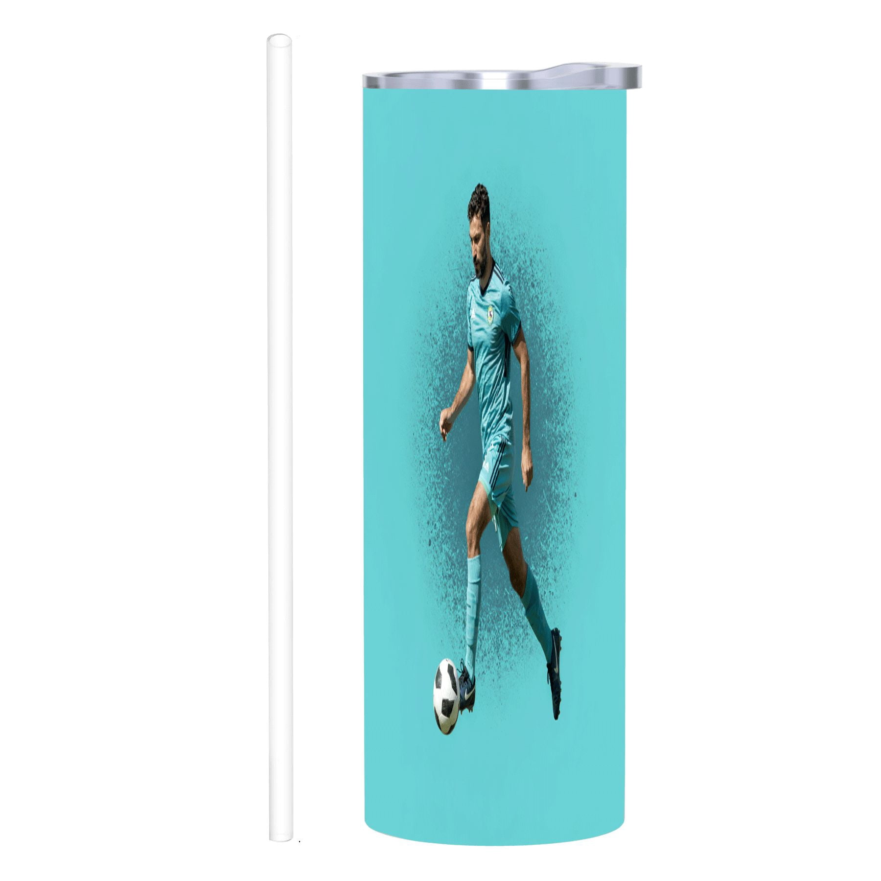 20 oz Stainless Steel Insulated Tumbler - Dynamic Soccer Player Design ...