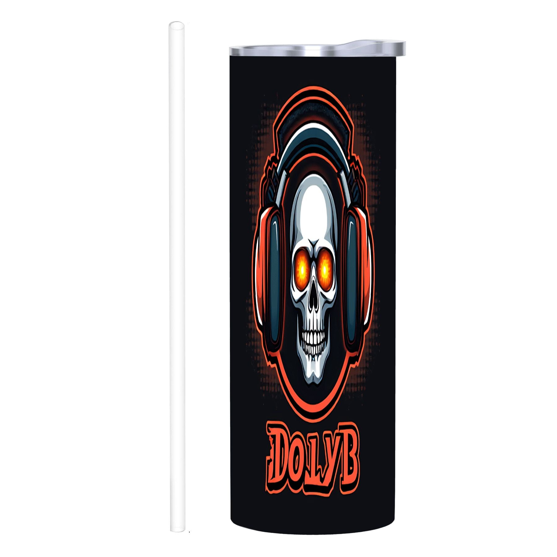 20 oz Stainless Steel Insulated Tumbler - Edgy Skull & Headphones ...