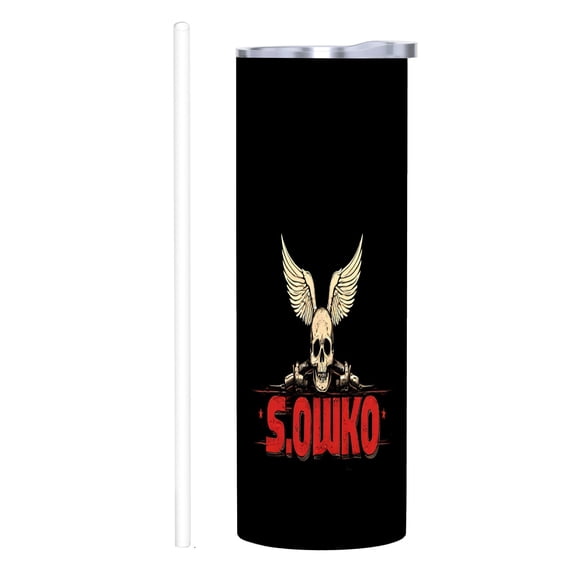 20 oz Stainless Steel Insulated Tumbler - Edgy Skull & Wings Design ...