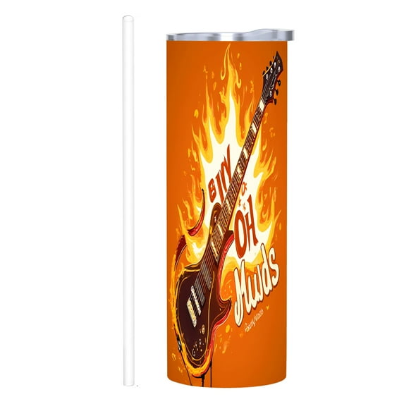 20 oz Stainless Steel Insulated Tumbler - Electric Guitar Flames Design ...