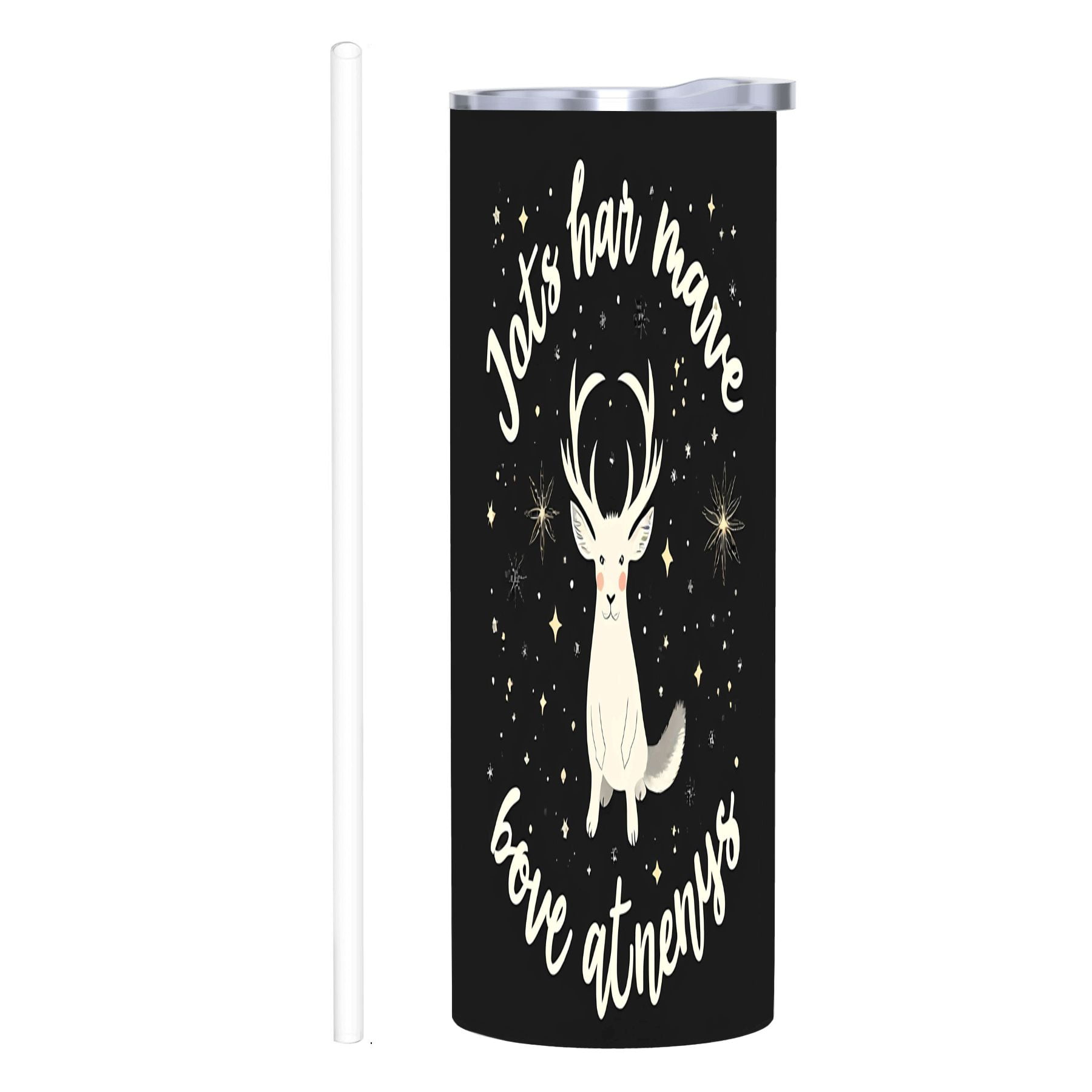 20 oz Stainless Steel Insulated Tumbler - Elegant Black Deer Design ...