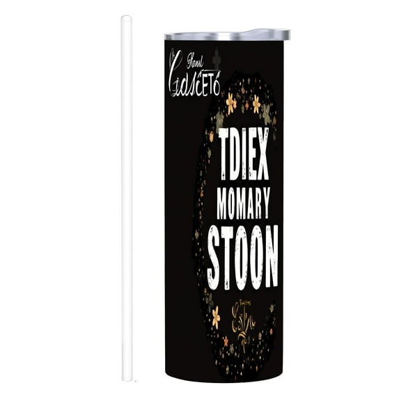 20 oz Stainless Steel Insulated Tumbler - Elegant Black & Gold Floral ...