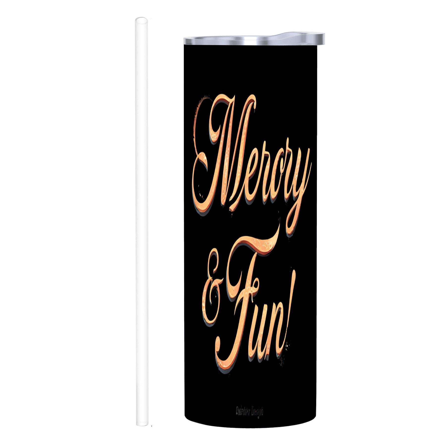 20 oz Stainless Steel Insulated Tumbler - Elegant Black with ' Fun ' in ...