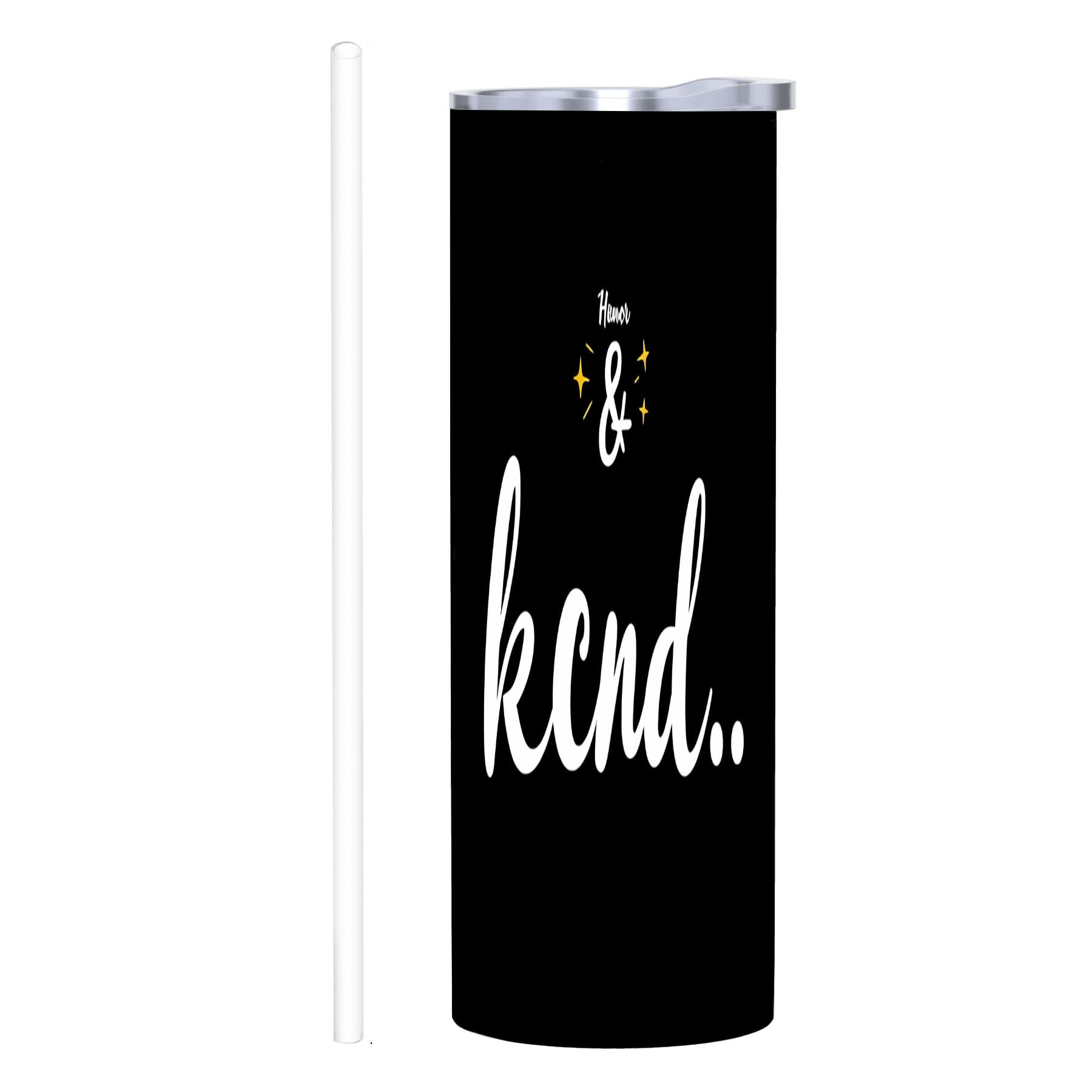 20 oz Stainless Steel Insulated Tumbler - Elegant Black with Silver Lid ...