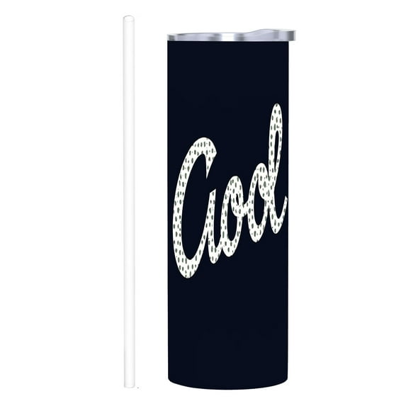 20 oz Stainless Steel Insulated Tumbler - Elegant Dark Blue with ' God ...