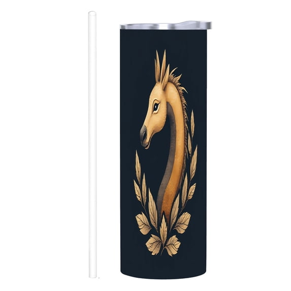 20 oz Stainless Steel Insulated Tumbler - Elegant Dark Blue with Gold ...