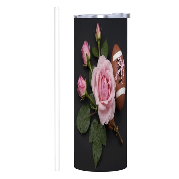 20 oz Stainless Steel Insulated Tumbler - Elegant Design with Football ...