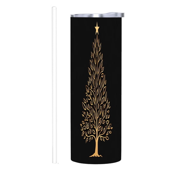 20 oz Stainless Steel Insulated Tumbler - Elegant Gold Tree Design with ...