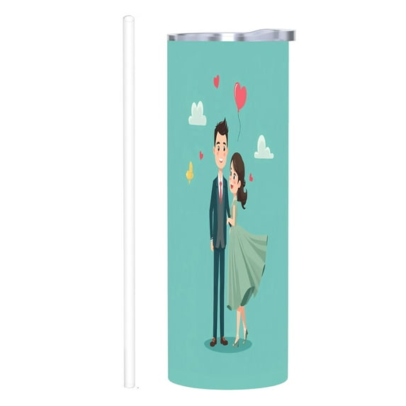 20 oz Stainless Steel Insulated Tumbler - Elegant Green Floral Design ...