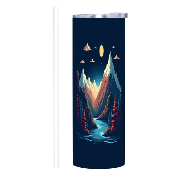 20 oz Stainless Steel Insulated Tumbler - Elegant Mountain Landscape ...