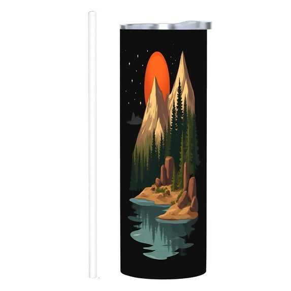 20 oz Stainless Steel Insulated Tumbler - Elegant Mountain Sunset ...