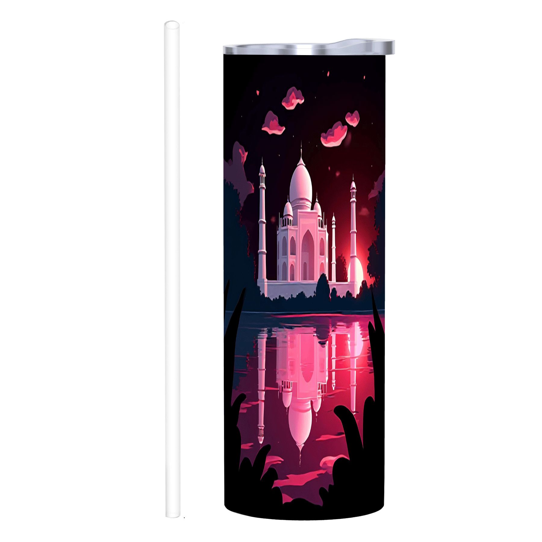 20 oz Stainless Steel Insulated Tumbler - Elegant Sunset Taj Mahal ...