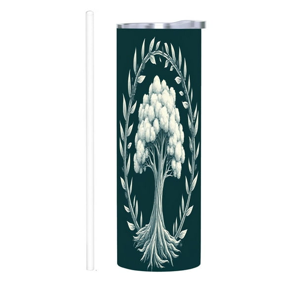 20 oz Stainless Steel Insulated Tumbler - Elegant Tree & Leaf Design ...