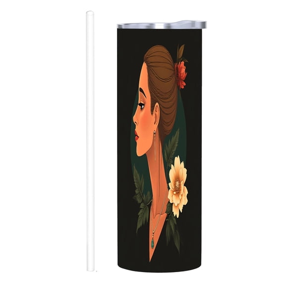 20 oz Stainless Steel Insulated Tumbler - Elegant Woman ' s Profile ...