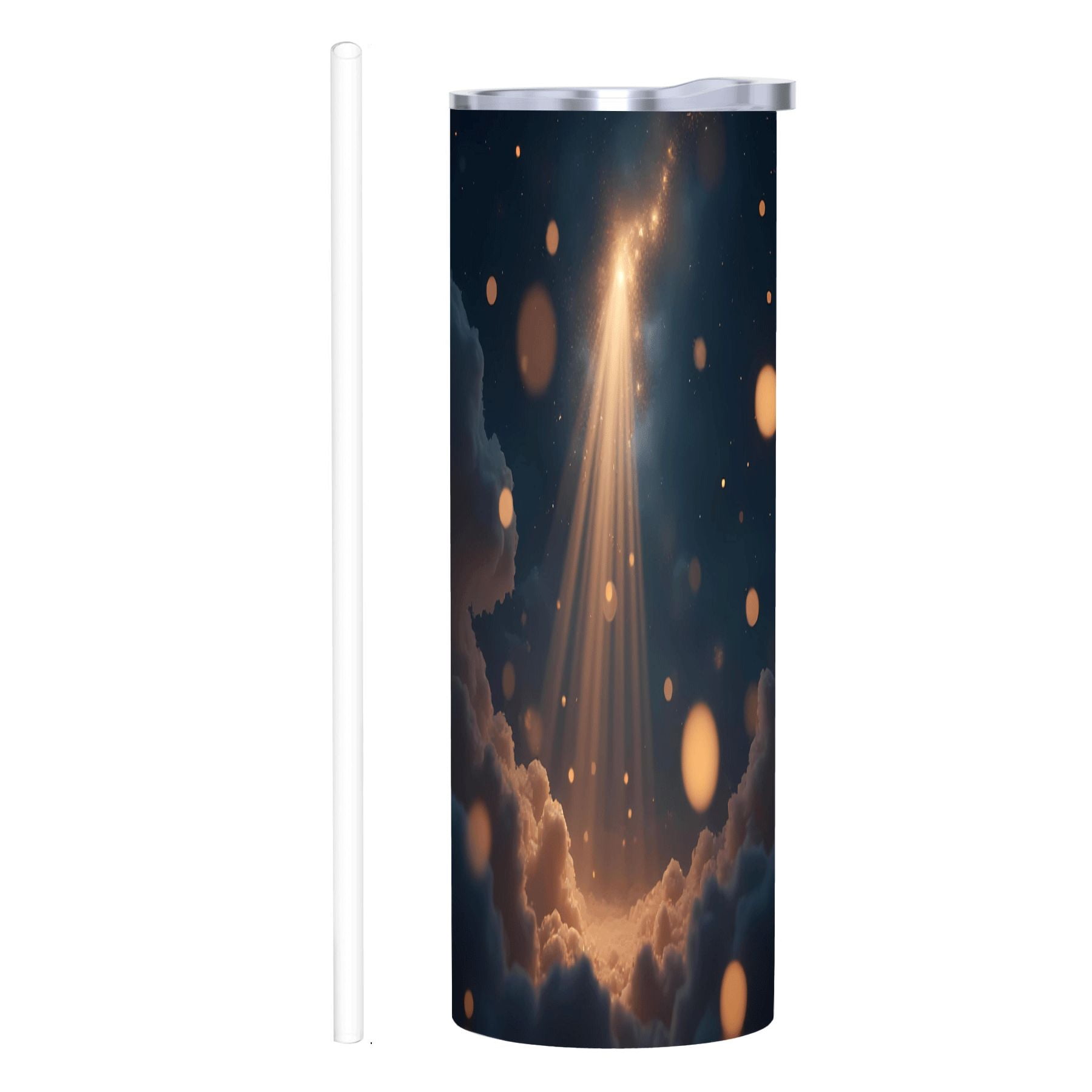 20 oz Stainless Steel Insulated Tumbler - Ethereal Light & Golden Orbs ...