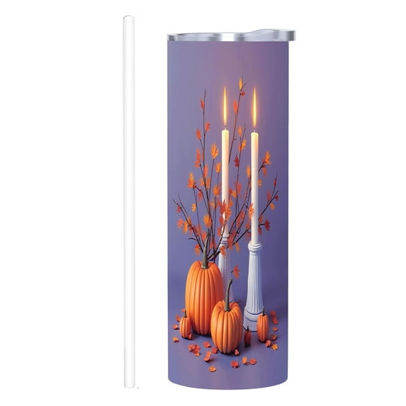 20 oz Stainless Steel Insulated Tumbler - Fall Design with Candles ...