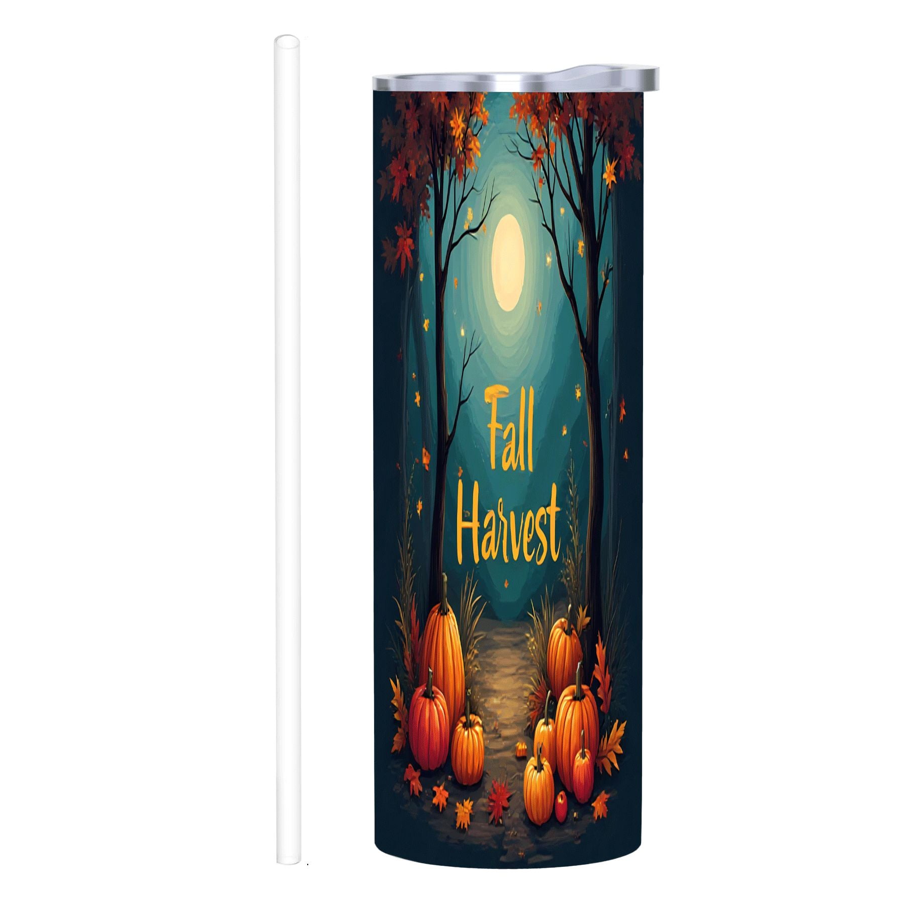 20 oz Stainless Steel Insulated Tumbler - Fall Harvest Design with ...
