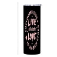 20 oz Stainless Steel Insulated Tumbler - Festive Black with Pink Text ...