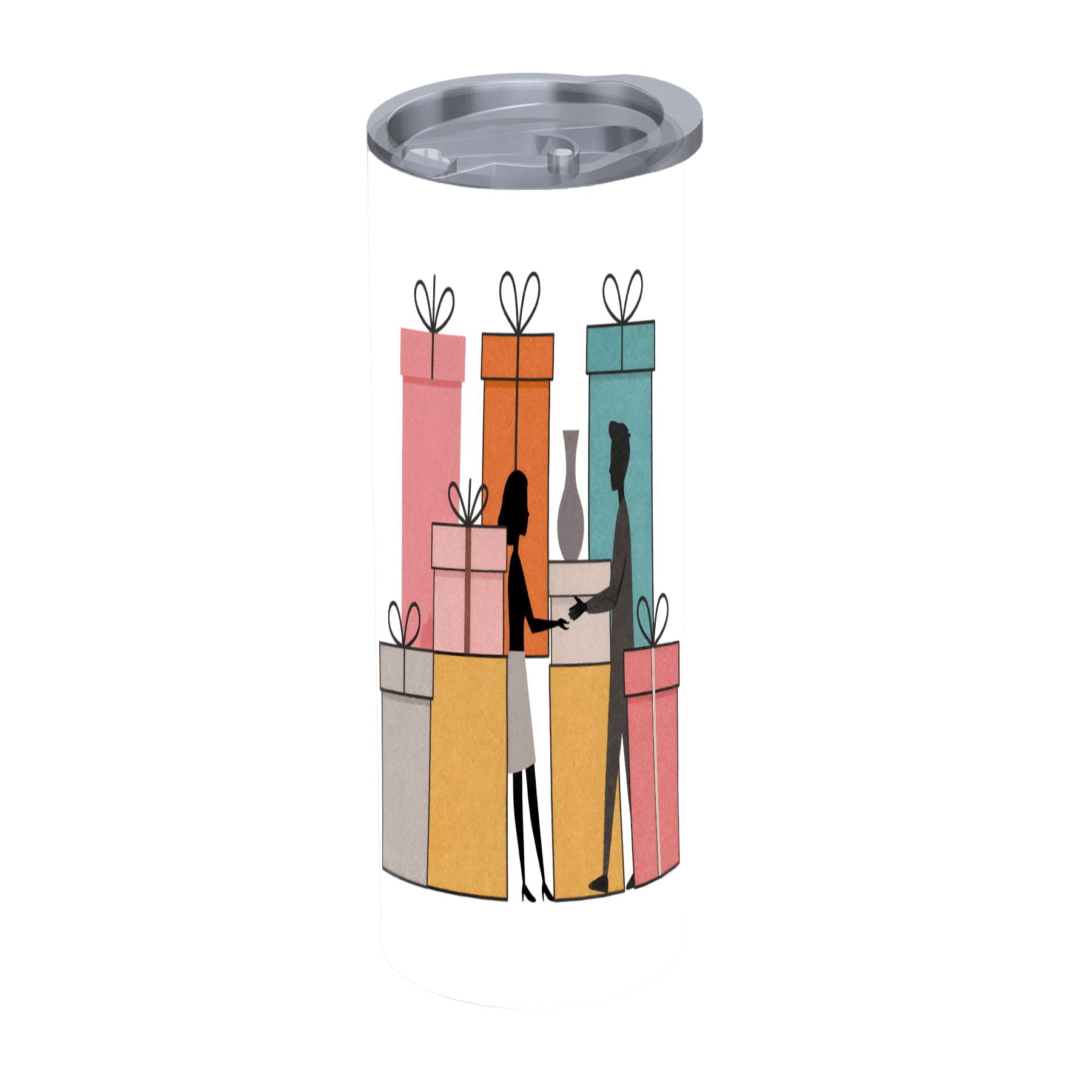 20 oz Stainless Steel Insulated Tumbler - Festive Gift Box Design with ...