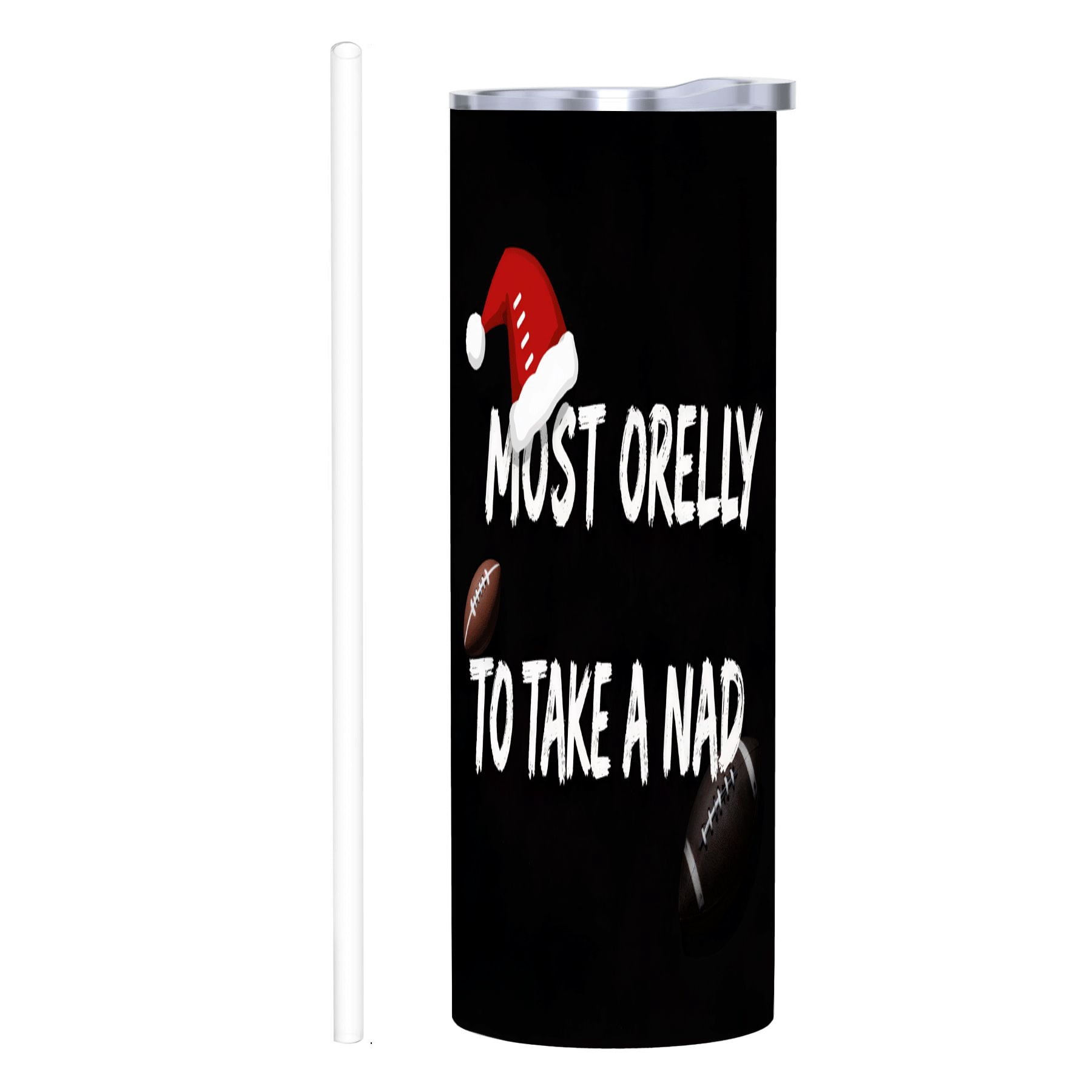 20 oz Stainless Steel Insulated Tumbler - Festive Santa Hat Design with ...