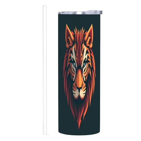 20 oz Stainless Steel Insulated Tumbler - Fierce Lion Design Vibrant ...